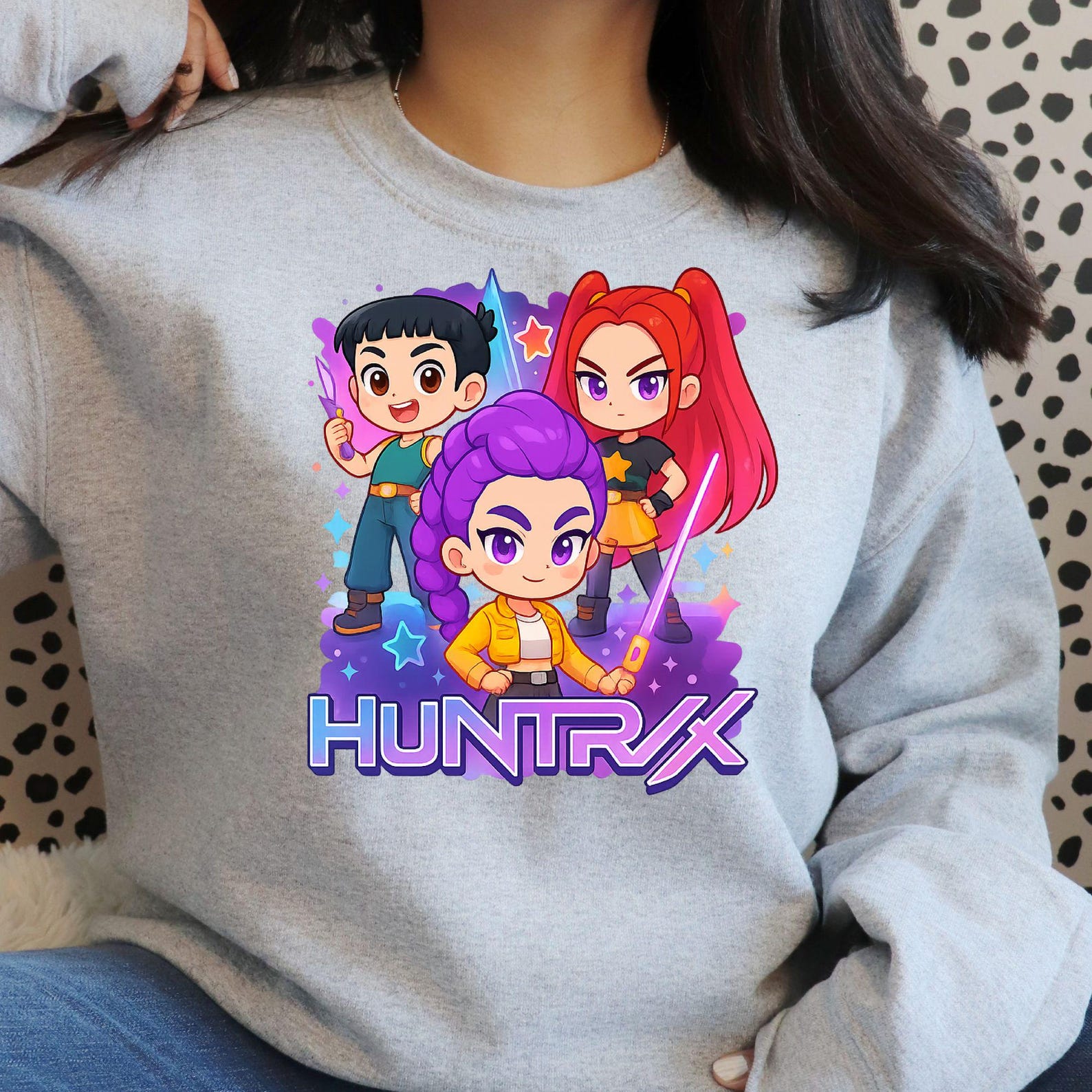 Huntrix Kpop Demon Hunters PNG, Kpop Idol Group Shirt Design, Girl ...