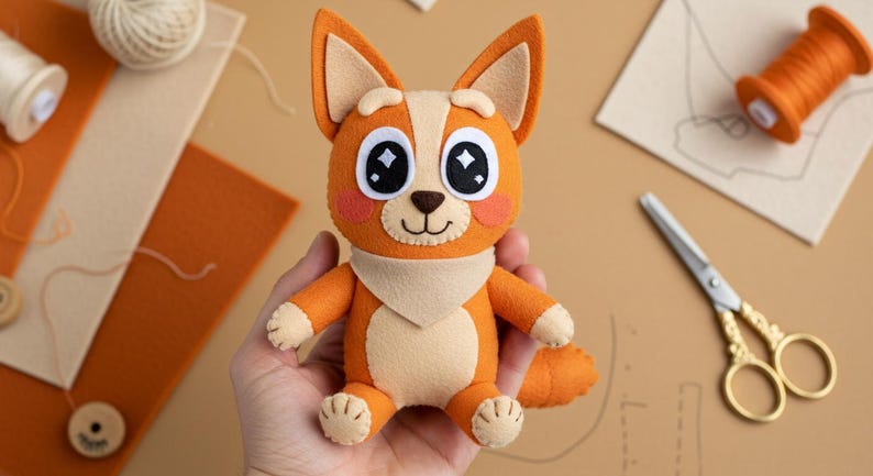 Bluey and Bingo Felt Sewing Pattern PDF and SVG. Cute Cartoon Plush Toy ...