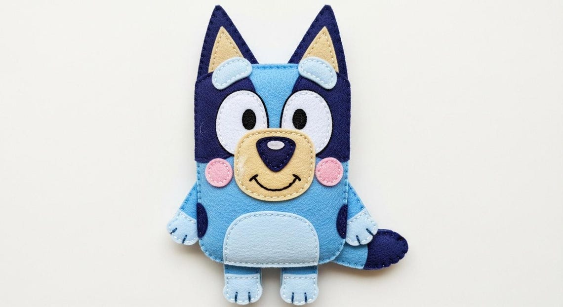 Bluey and Bingo Felt Sewing Pattern PDF and SVG. Cute Cartoon Plush Toy ...