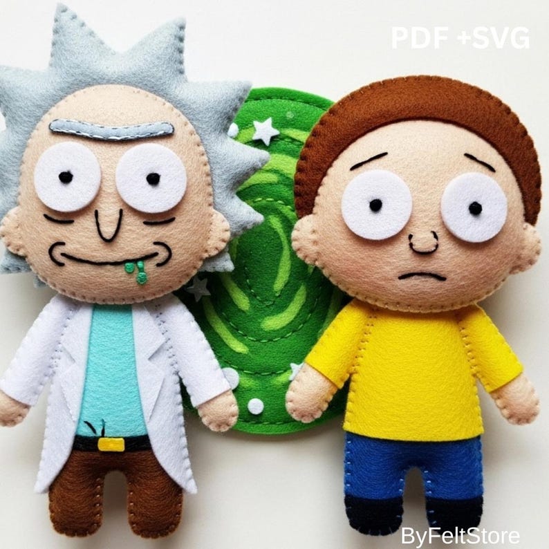 Rick and Morty Felt Sewing Pattern PDF and SVG - Etsy