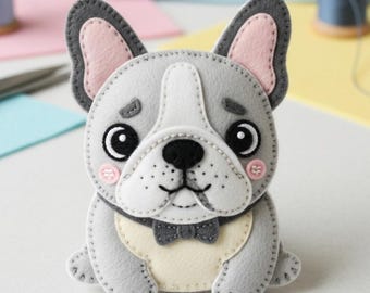 French Bulldog Felt Sewing Pattern PDF and SVG. Cute Dog Plush Toy ...