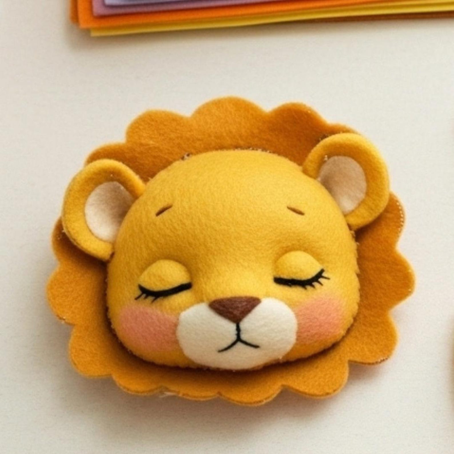 Sleepy Lion Felt Sewing Pattern PDF & SVG - DIY Felt Lion Plush Toy ...