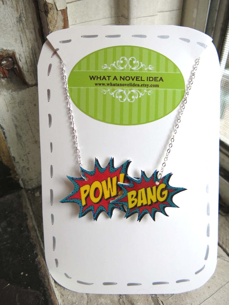 Comic Book Necklace Geekery Jewelry for Girls and Women Word | Etsy