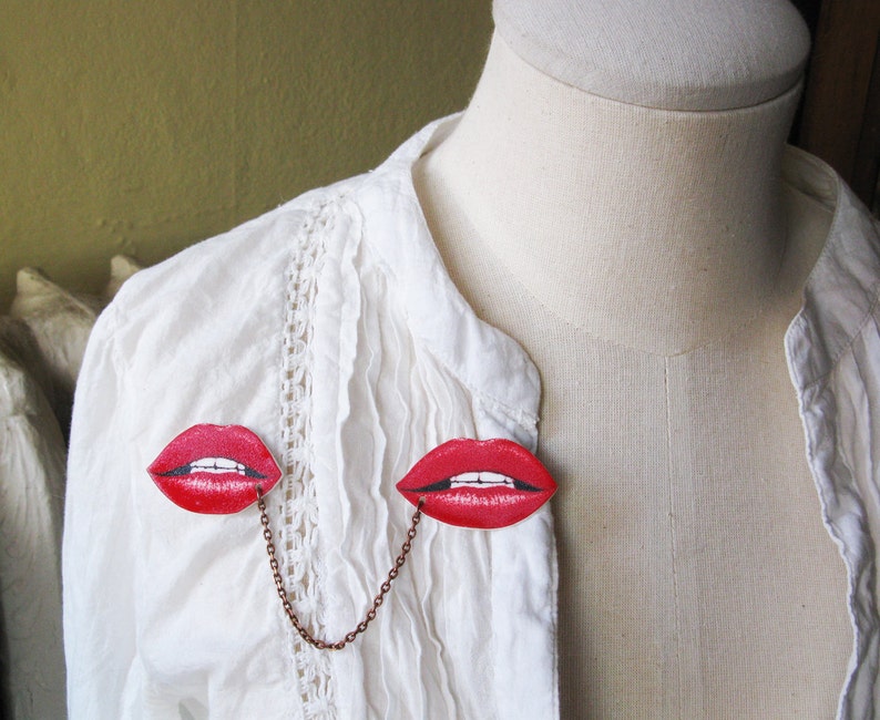 Red Lips Brooch Wife Girlfriend T Kiss Sexy Smile Love Etsy