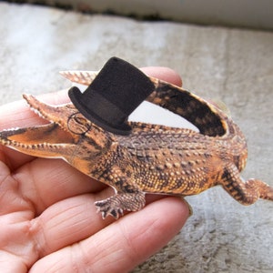 Crocodile Brooch Pin, Alligator Top Hat, Fun Quirky Animal Jewelry ...