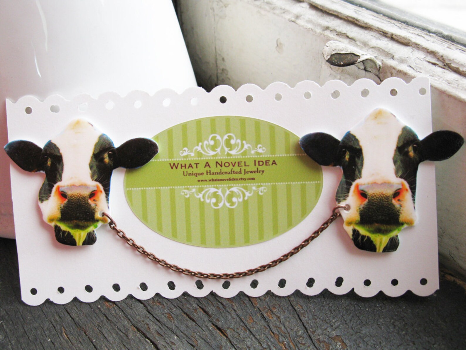 Cow Animal Statement Brooch, White and Black Country Geekery Farm ...