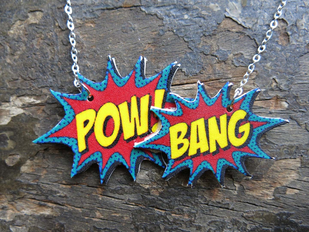 Comic Book Necklace, Geekery Jewelry for Girls and Women, Word Bubbles ...