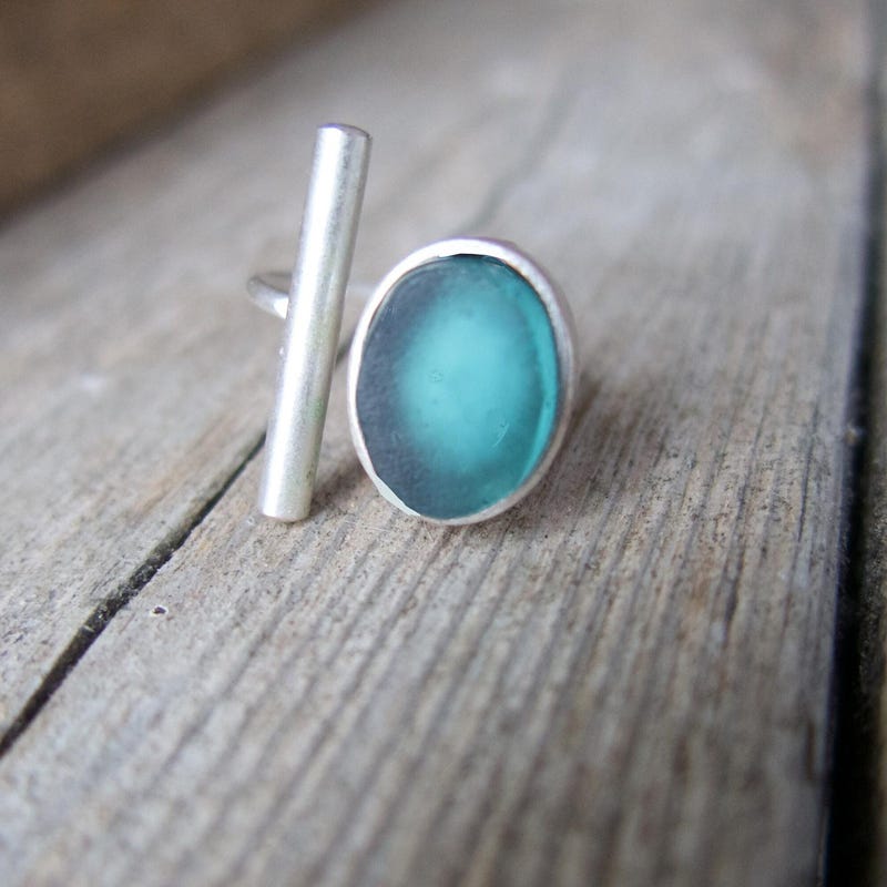 Brass Seaglass Ring - Etsy