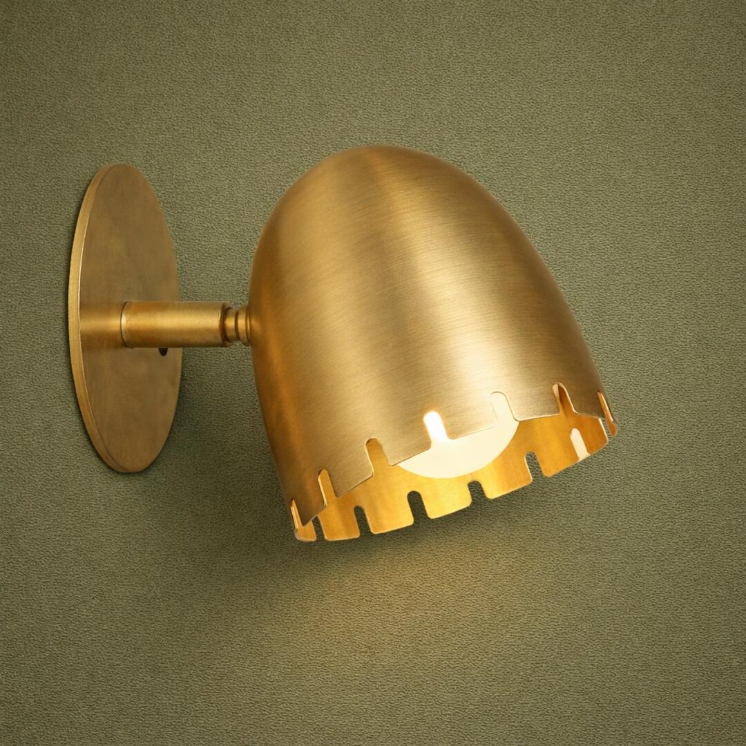 Modern Brass Wall Sconce | Handcrafted Brass Wall Light | Mid Century ...