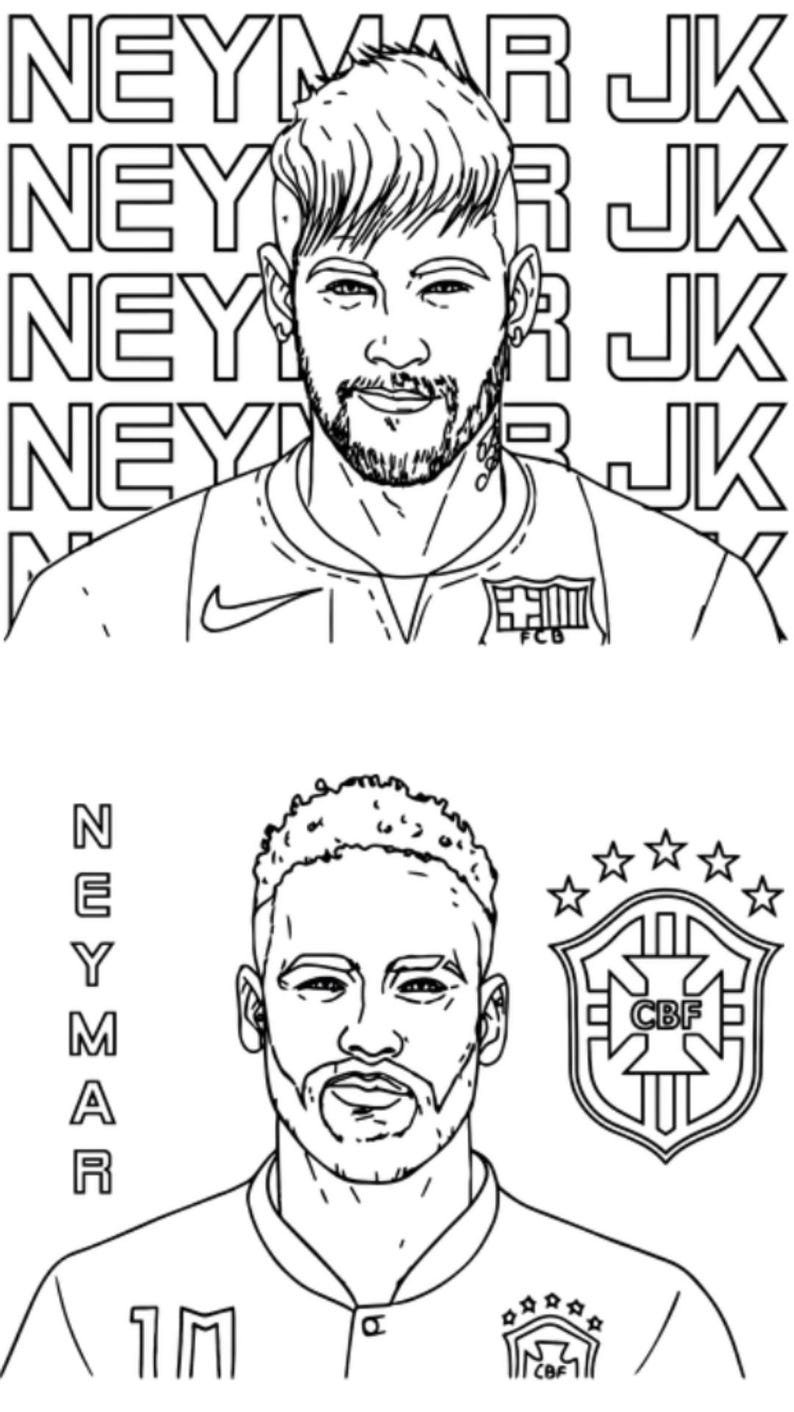 Football Coloring Books (neymar) - 5 Pages - Etsy