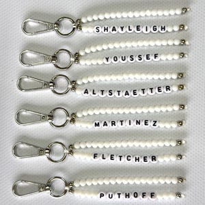 Cute Keychain Initial/name Keychain With Letter Beads/personalized ...
