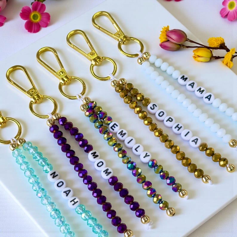 Custom Name Keychain/gold Keychain/silver Keychain/personalized Name ...