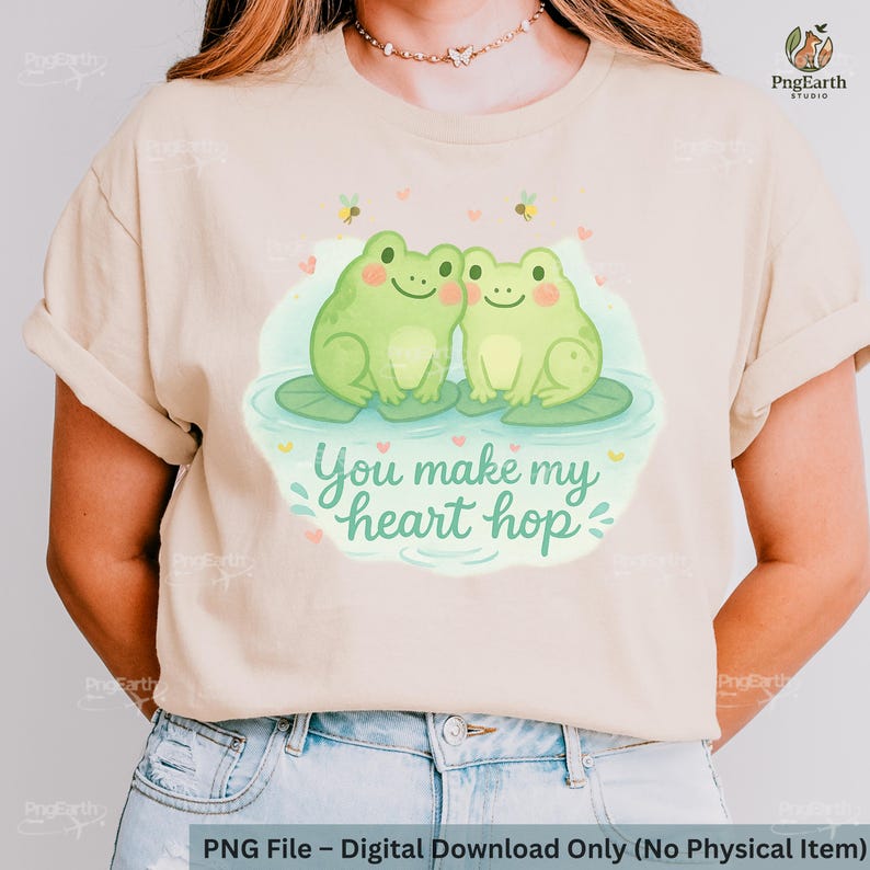 Frog Couple Valentine PNG | Watercolor Animal Design (digital Download ...