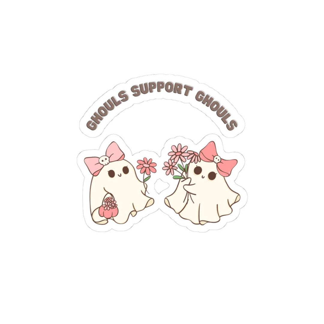 Cute Ghosts Kiss-cut Stickers | Ghouls Support Ghouls Décor, Halloween Stickers, Laptop Décal ...