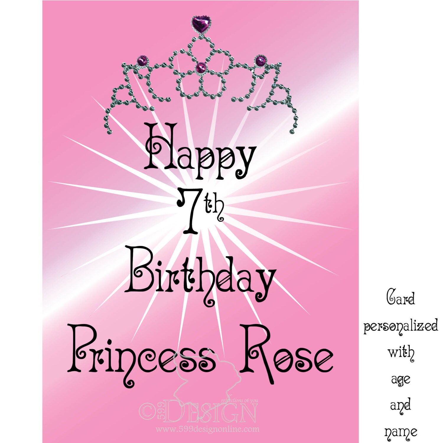 Happy Birthday to Your Favorite Princess Personalized Greeting Card! - Etsy