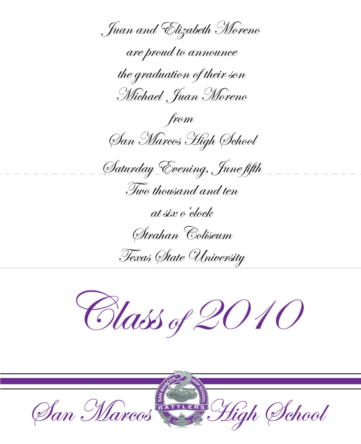 Personalized Traditional Graduation Invitation, Graduation Announcement ...