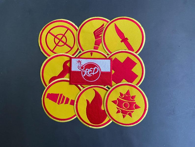 Team Fortress 2 RED Uniform Set Patches Embroidery Iron on Sew Badge ...