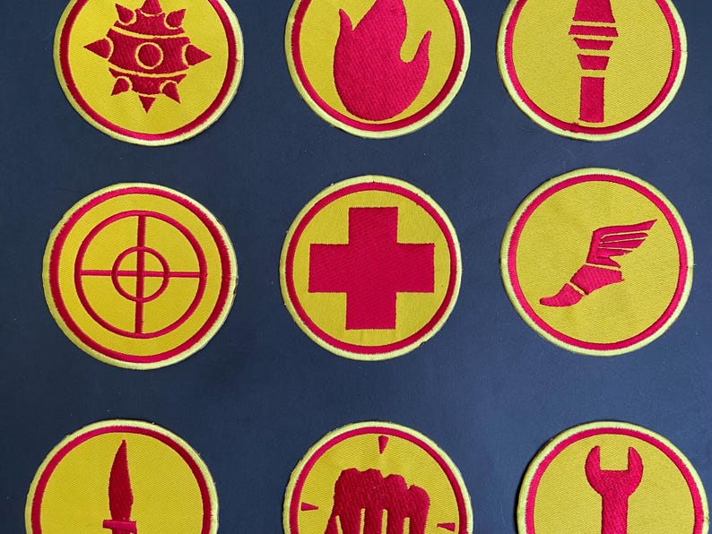Team Fortress 2 RED Uniform Set Patches Embroidery Iron on Sew Badge ...