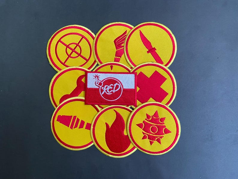 Team Fortress 2 RED Uniform Set Patches Embroidery Iron on Sew Badge ...
