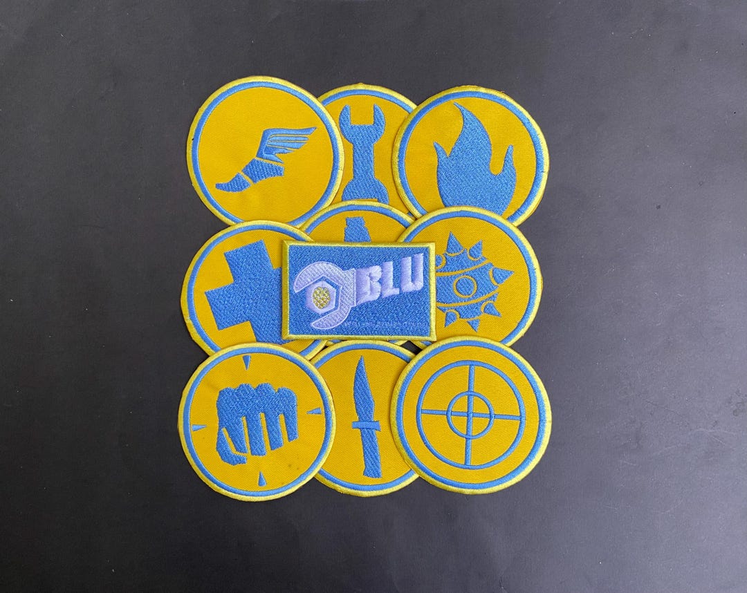 Team Fortress 2 BLU Uniform Set Patches Embroidery Iron on Sew Badge ...