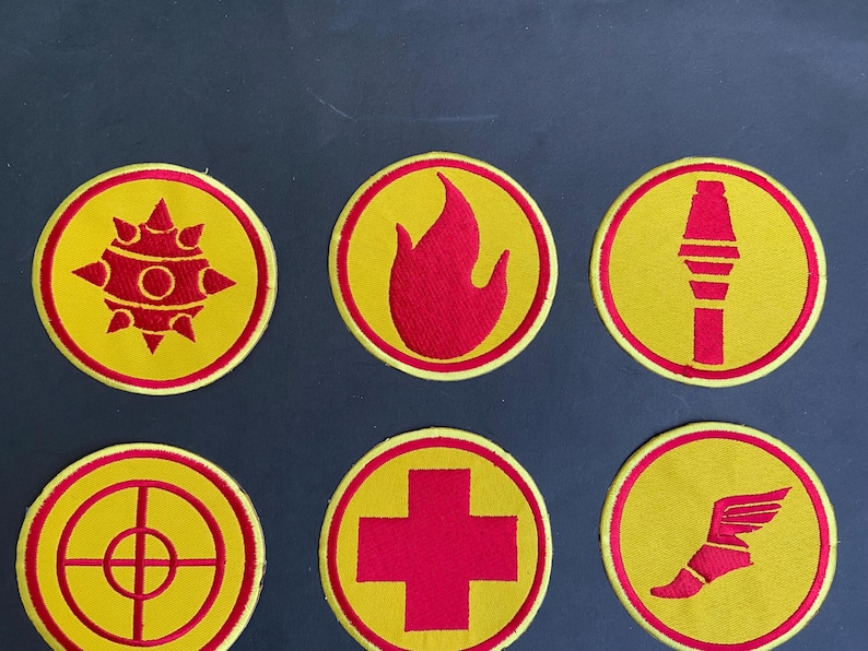 Team Fortress 2 RED Uniform Set Patches Embroidery Iron on Sew Badge ...