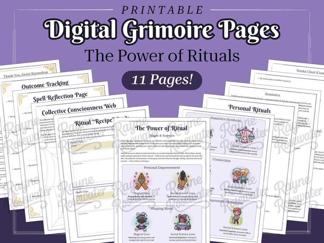 Create Rituals That Work for You | Printable Grimoire Book of Shadows ...