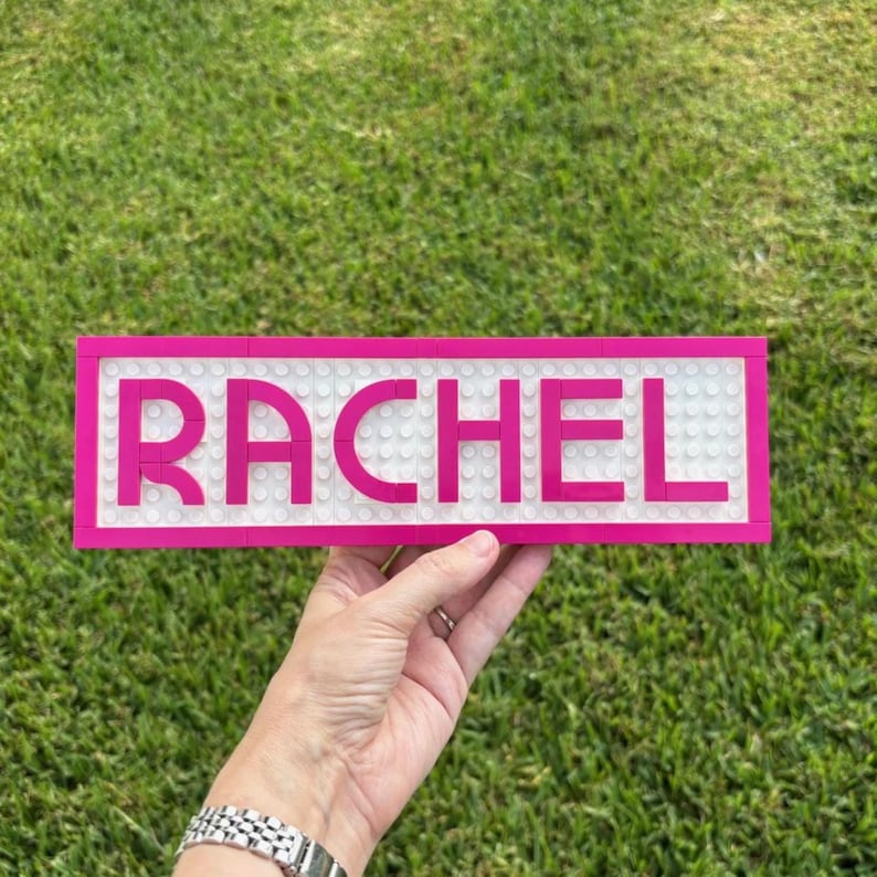 Magenta Lego Name Plate | Custom Desk or Wall Decor - Etsy