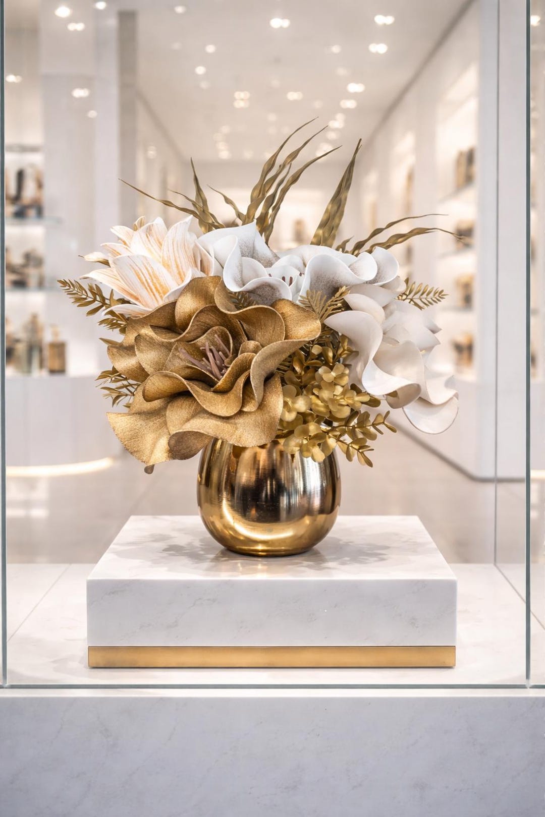Luxury Artificial Flower Arrangement With Honey & White EVA Flowers in ...