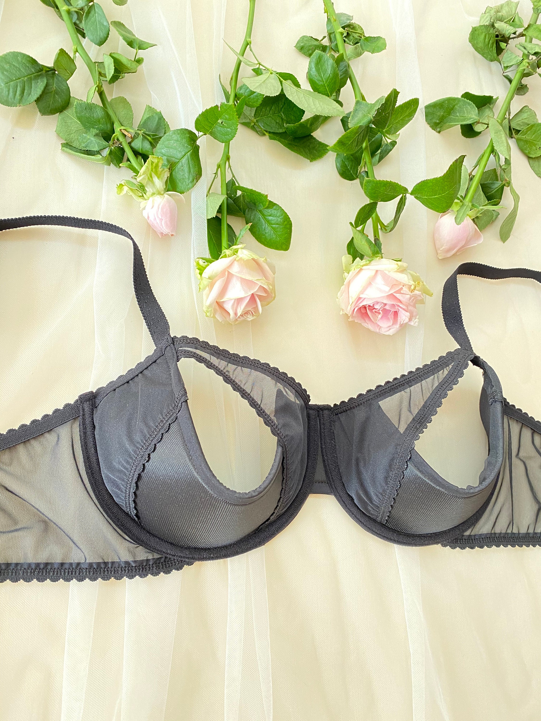 The Open Cup Underwired Bra Made To Order Etsy Uk