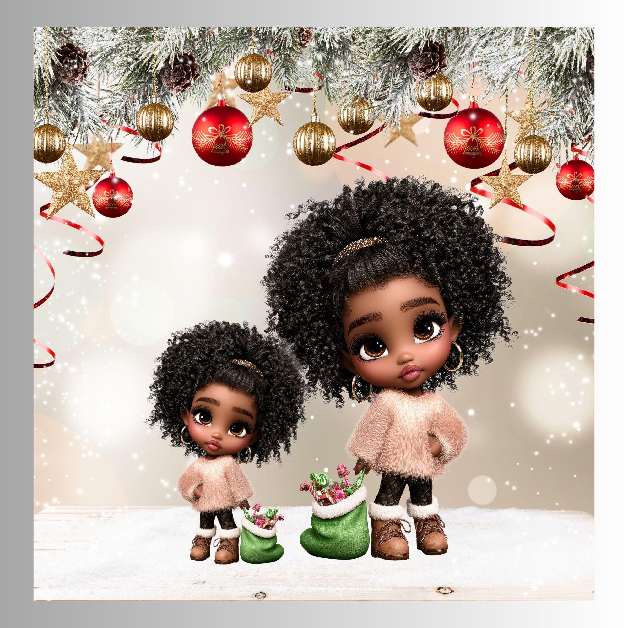 29 Winter Chibis Bundle •afro Chibi Clipart • Winter Girl Illustrations ...