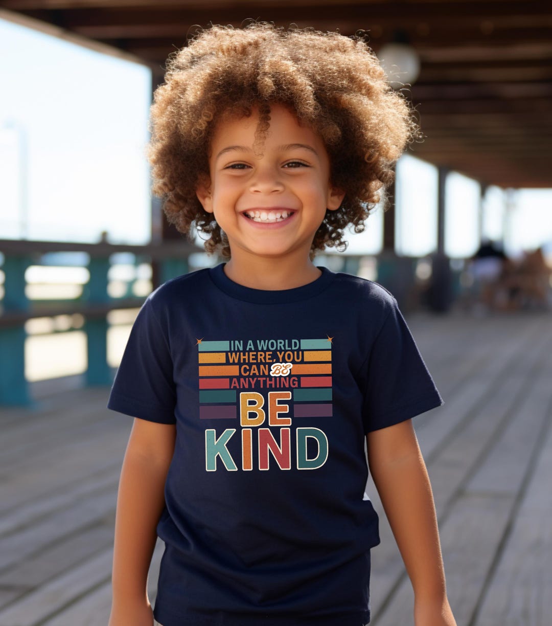 Be Kind Kids Shirt Mockup | Retro Kindness T-shirt Design | Positive ...