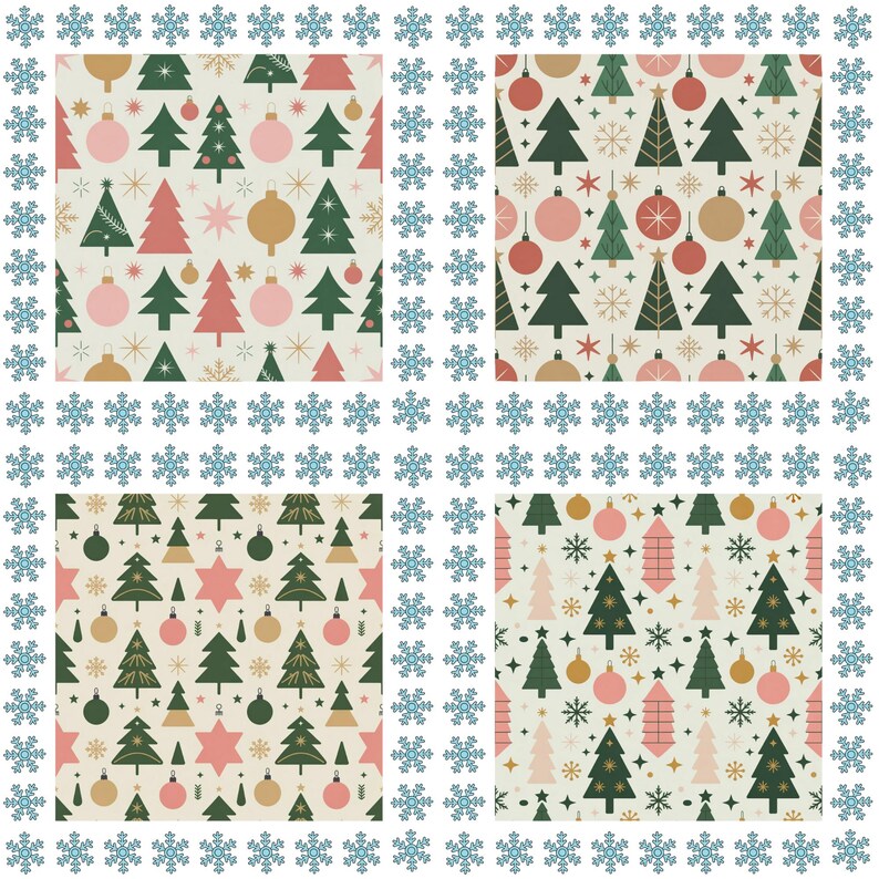 Christmas Tree Digital Paper: Seamless Holiday Pattern (digital ...