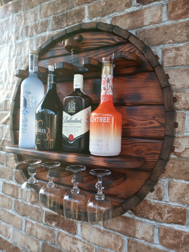 Drink Shelf for Wall, Drinking Cabinet Open, Custom Wine Rack, Unique ...