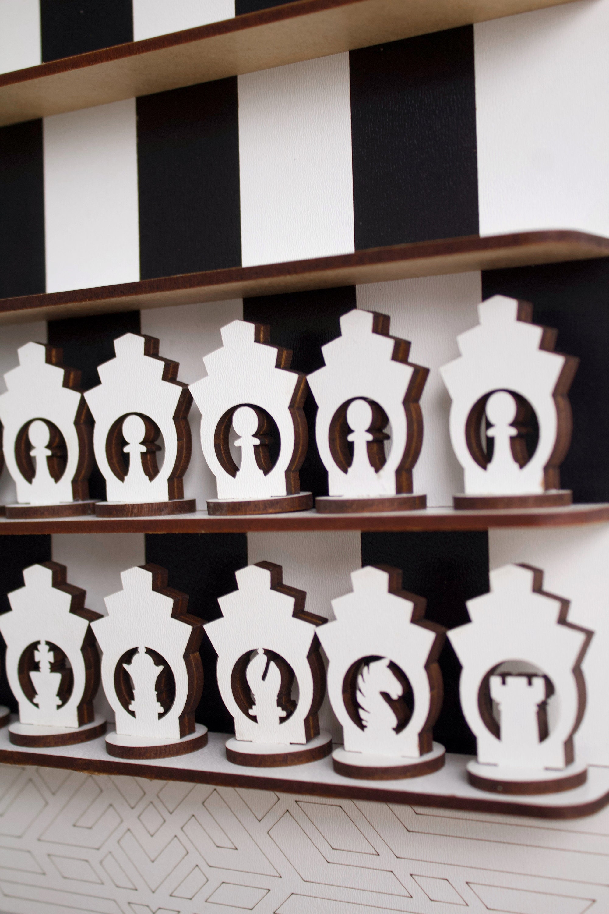 Black & White Vertical Wall Chessboard, Wooden Chess, Chess for Home ...