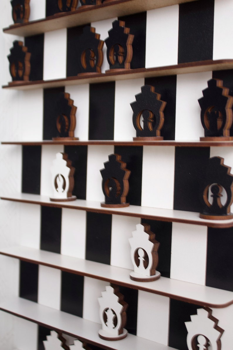 Black & White Vertical Wall Chessboard, Wooden Chess, Chess for Home ...