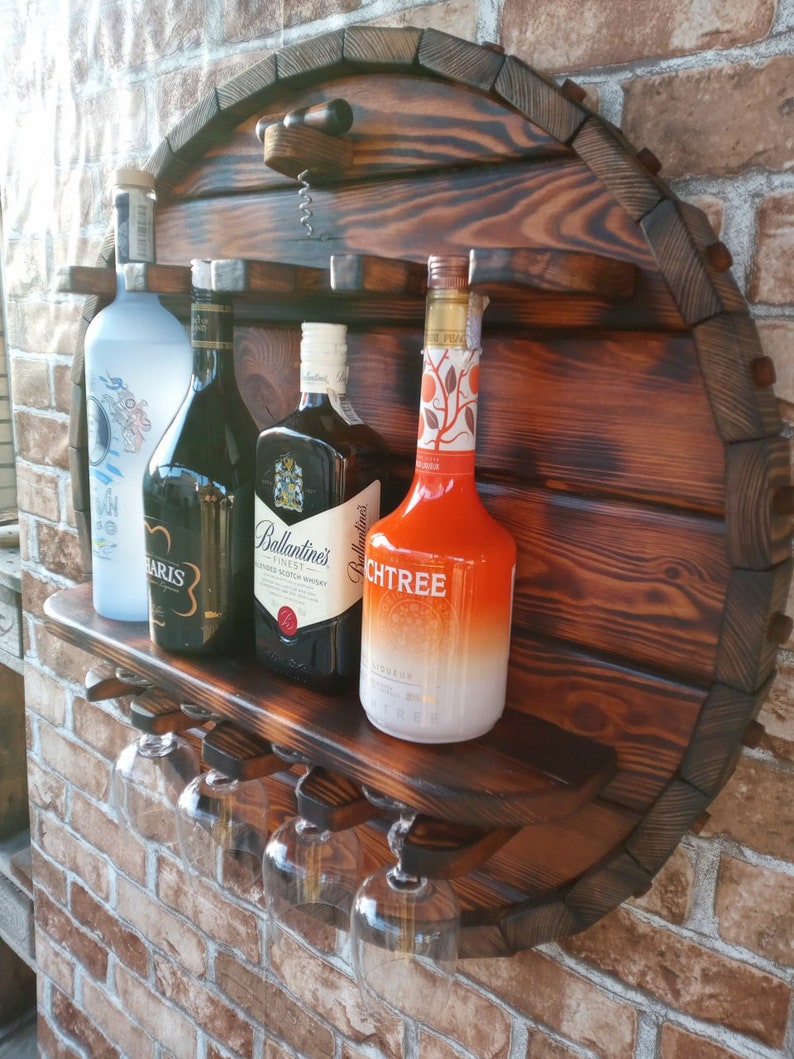 Drink Shelf for Wall, Drinking Cabinet Open, Custom Wine Rack, Unique ...