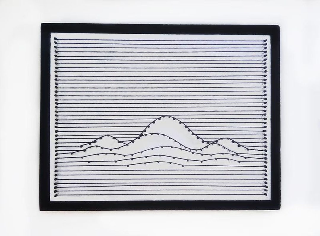 Completed String Art, Mountains Thread Art, Handmade String Thread Art ...