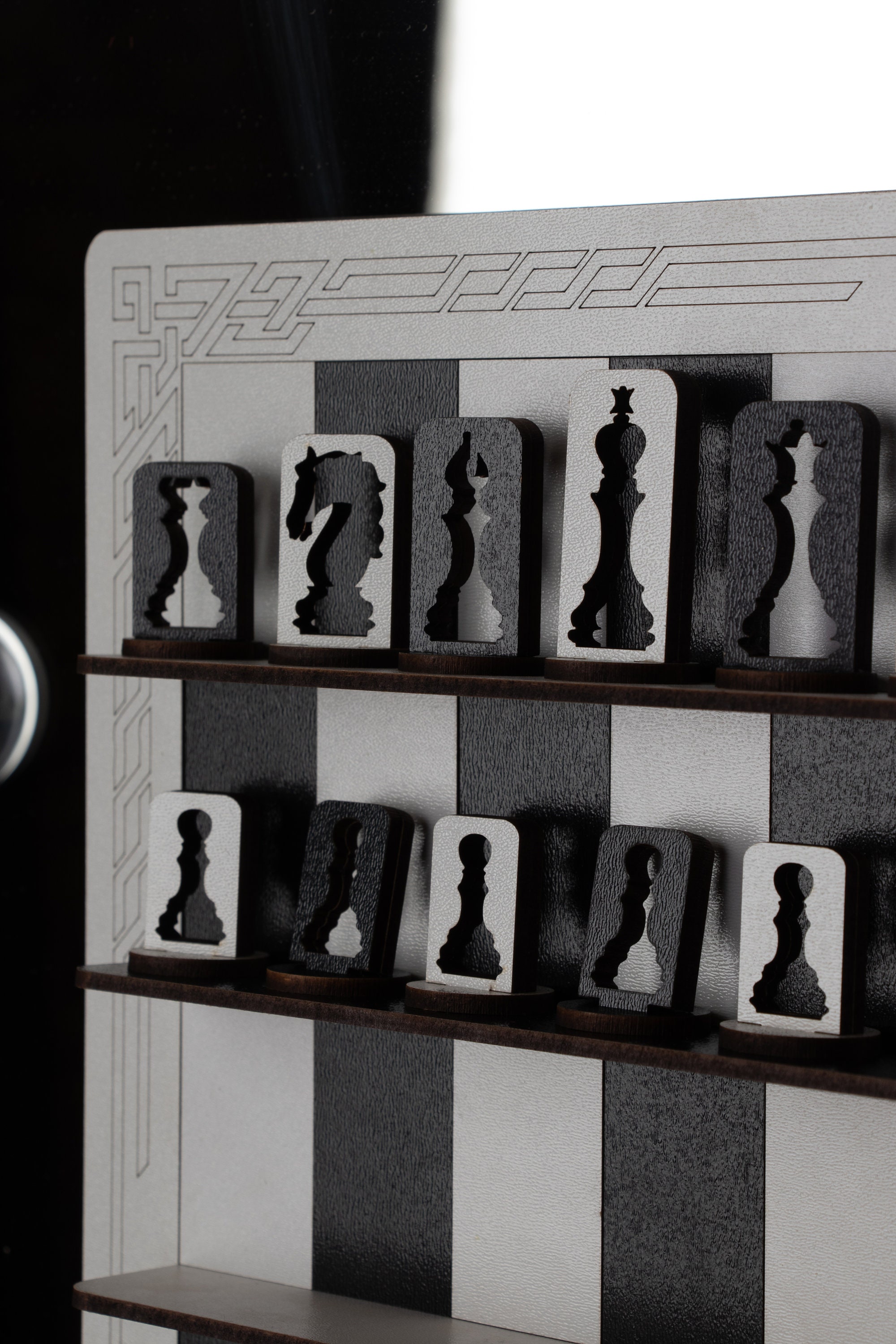 Vertical Chess Set, Wooden Chessboard Wall Hanging, Personalized Chess ...