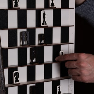 Vertical Chess Set, Wooden Chessboard Wall Hanging, Personalized Chess ...