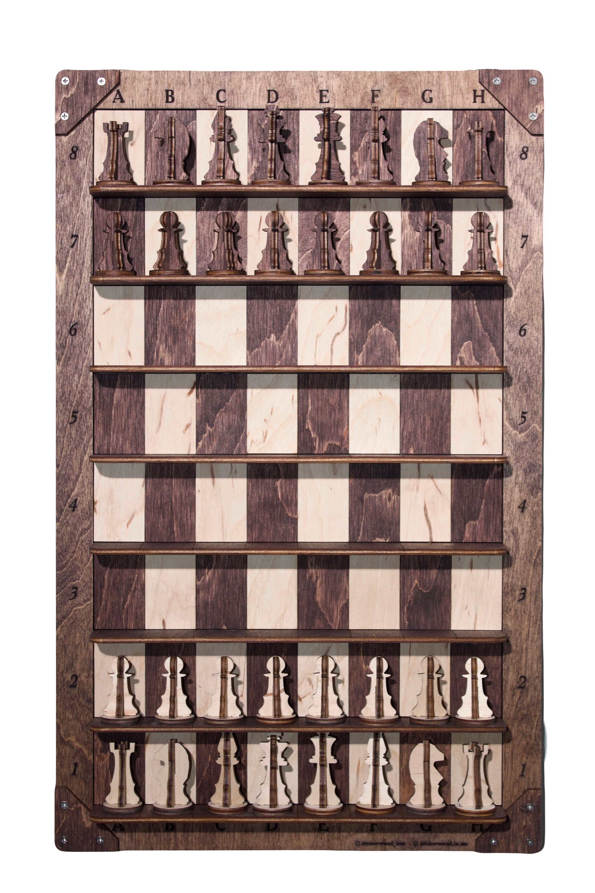 Vertical Wooden Wall Chess Personalized Chess Set Home - Etsy