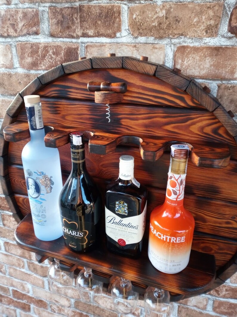 Drink Shelf for Wall, Drinking Cabinet Open, Custom Wine Rack, Unique ...