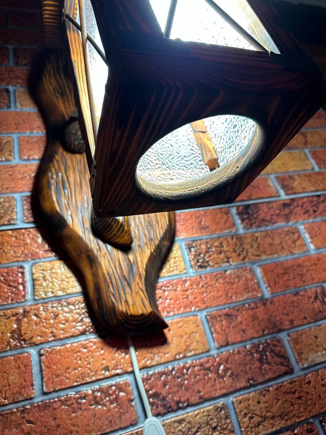 Antique Lantern, Rustic Wall Light, Eagle Wall Lamp, Handmade Wooden ...