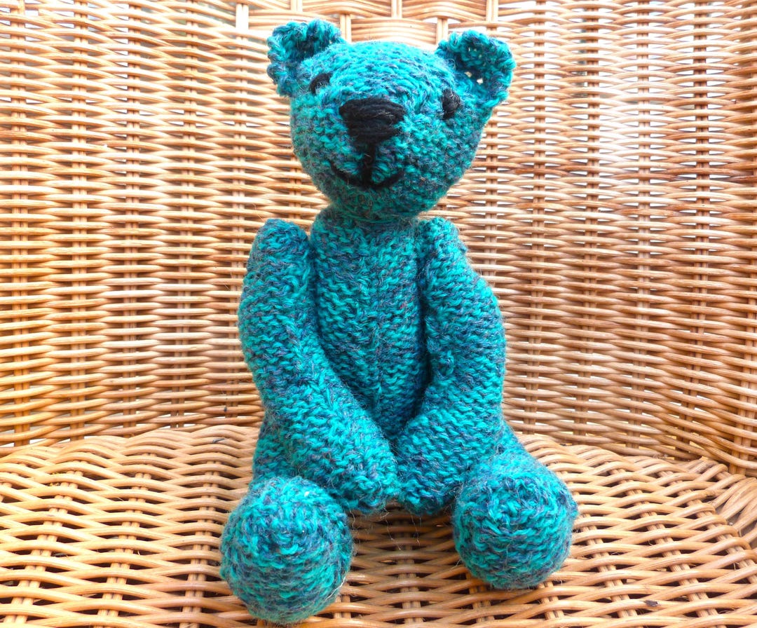 Little 8" Teal Teddy Bear, Marl Effect Light Turquoise and Blue Bear ...