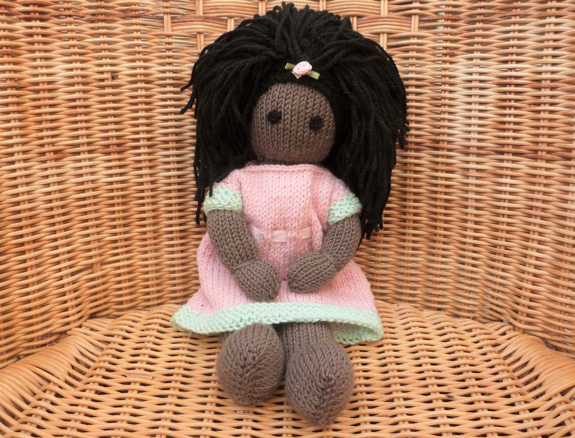 Black Doll 12 Handmade African Doll Hand Knitted Doll - Etsy UK