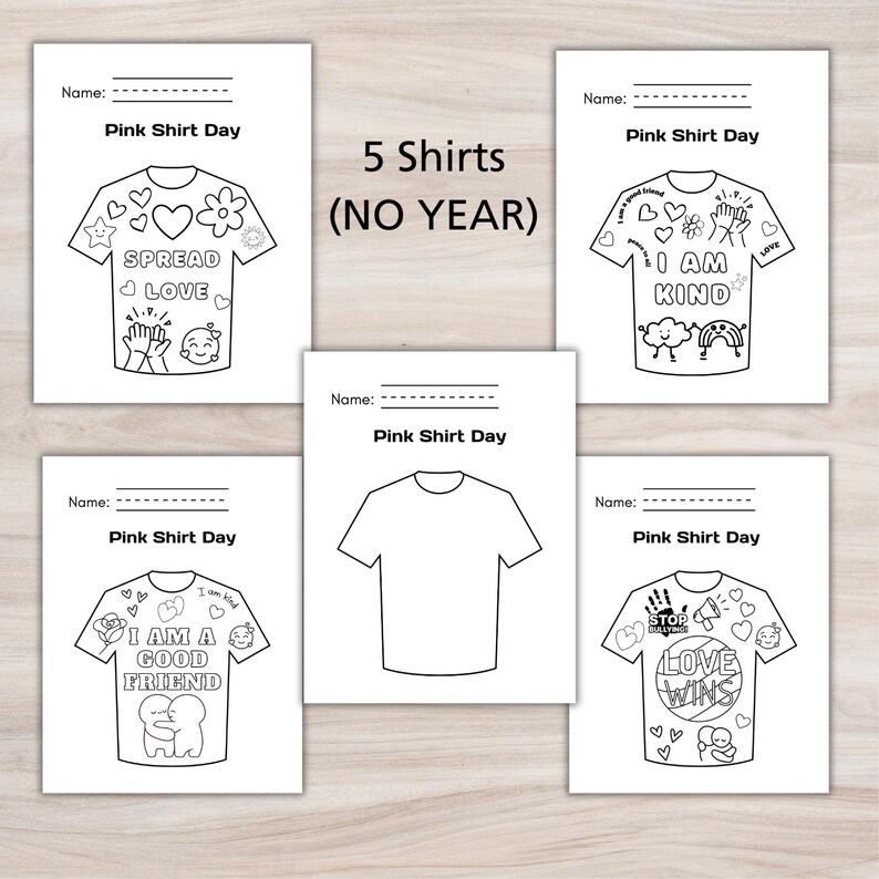 Pink Shirt Day Craft | Printable Activity for Students - Etsy Canada