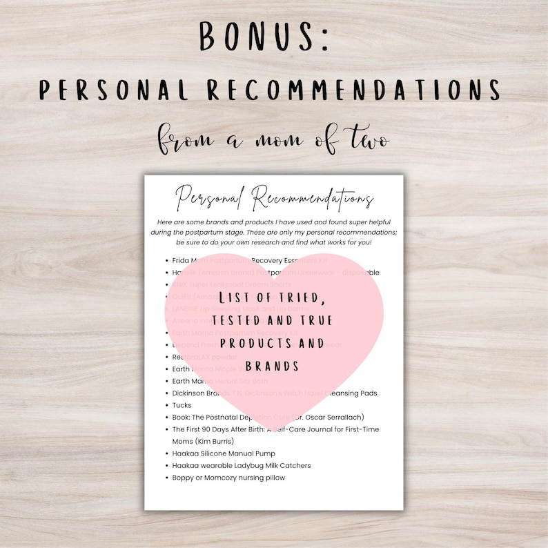Printable Postpartum Checklist (instant PDF Download) | New Mom Planner ...