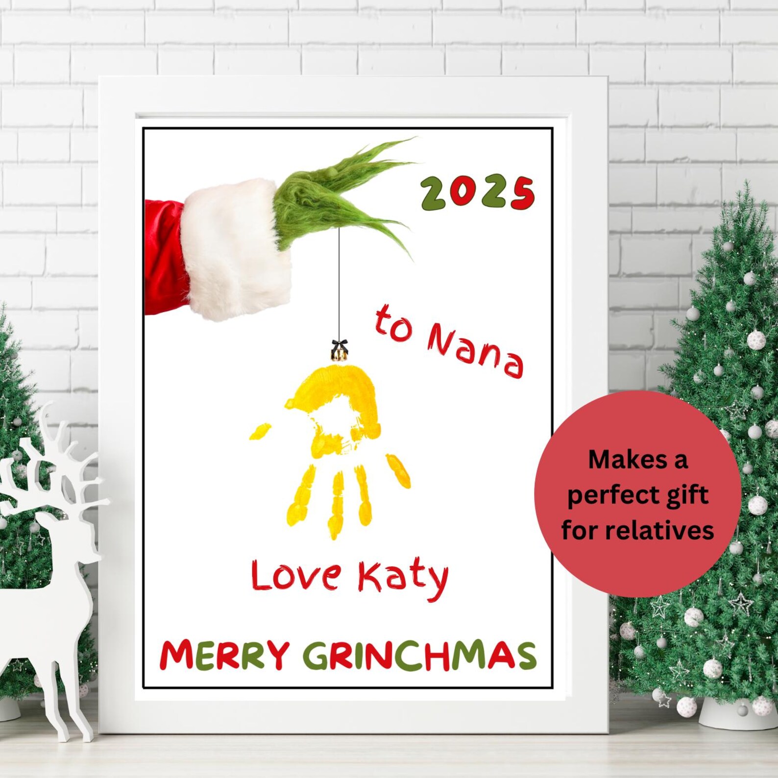 Printable Hand Art Craft for Christmas | Merry Grinchmas Hand Print ...