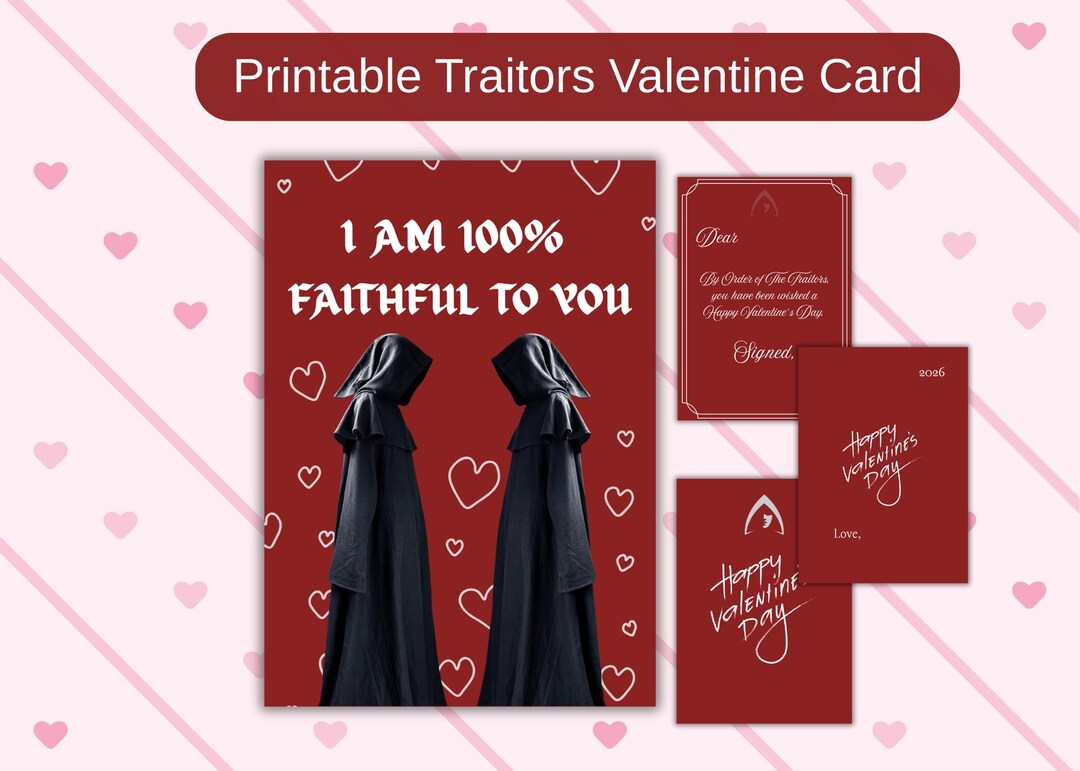 Printable Traitors Valentine's Day Card, Digital Download - Etsy