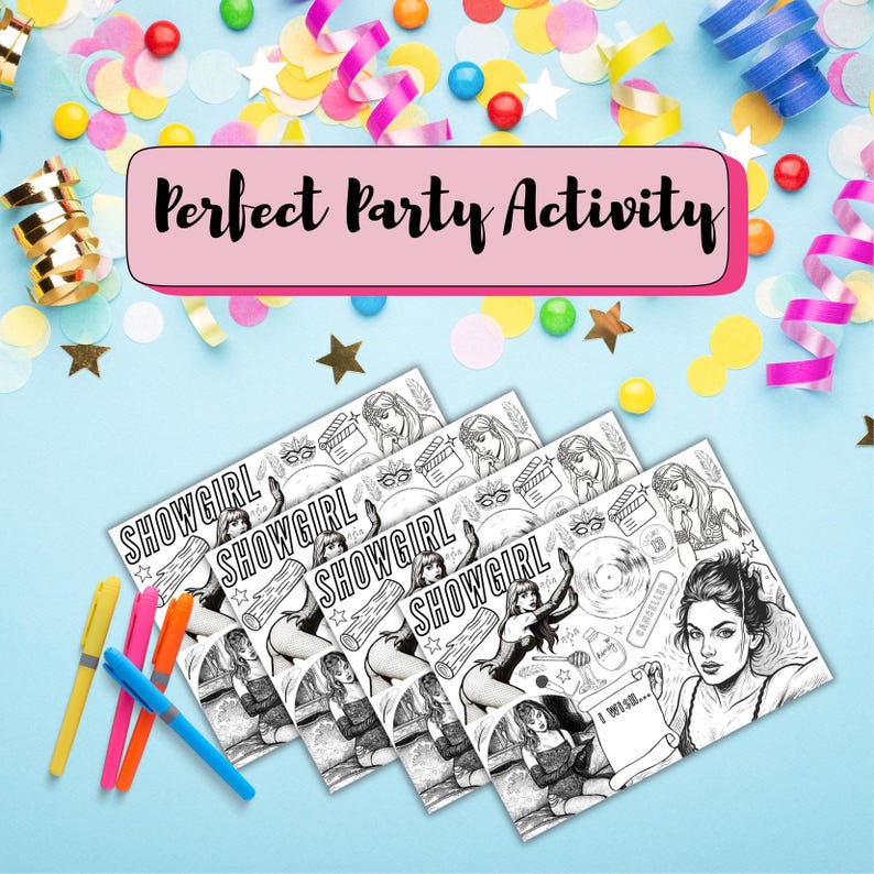 Taylor Showgirl Printable Coloring Page | PDF Digital Download ...