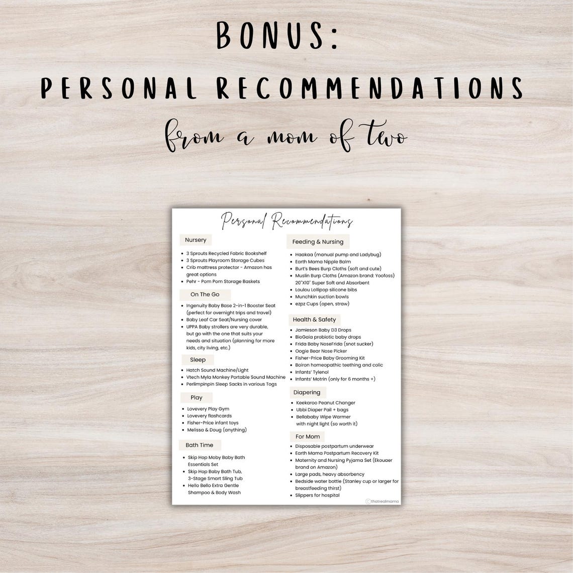 Printable Baby Registry Checklist With Bonus Tips (PDF Download) - Etsy